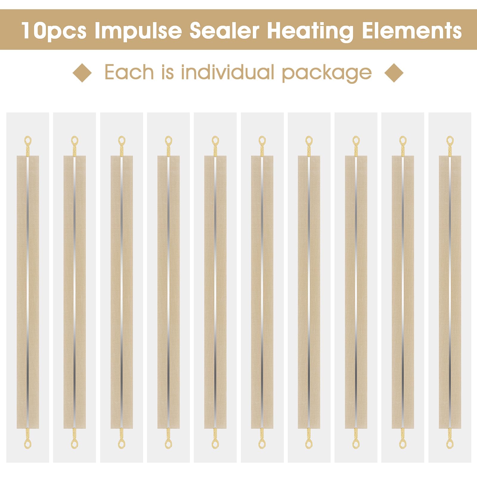 10 Pieces Impulse Sealer Replacement Parts 12 Inch Heat Seal Strips Replacement Element Grip Impulse Sealer Heating Element Service Spare Repair Kit, 300mmx2mm
