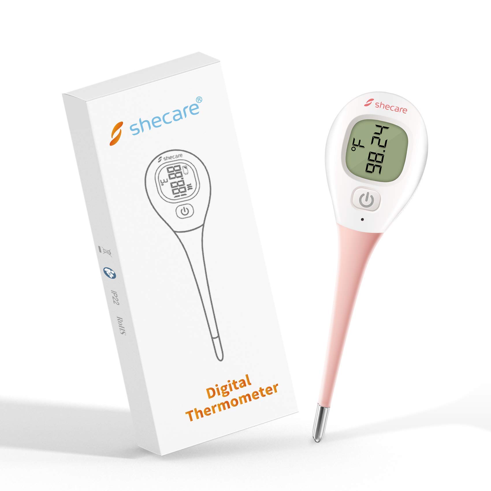 Shecare Digital Basal Body Thermometer for Ovulation,Fertility BBT Thermometer High Precision Oral Thermometer,Accurate 1/100th Degree Works with Shecare APP Basal Thermometer Basic Thermometer