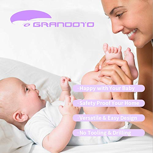Baby Safety Locks for Cabinets-GRANDOTO Sliding Cabinet Locks for Babies & Childproof Safe Latches & Child Proofing Lock of Drawer,Wardrobe,Fridge,Bathroom,Kitchen,Cupboard Door Handle (White 12P)