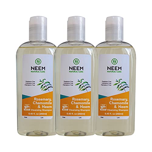 N NEEM NATURAL CARE | Pack of 3 Shampoo with Rosemary, Chamomile & Neem 8.45 oz