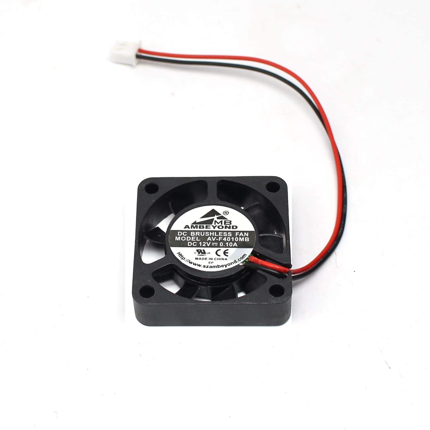 40 x 40 x 10mm 4010 DC 12V 0.1A Brushless Cooling Fan for 3D Printer Low Voltage 2pin AV-F4010MB UL CE