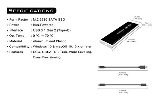Archgon 480GB External RGB SSD Drive USB 3.1 Gen.2 Max. Read and Write Up to 500MB/S Model C503RGB (480GB, RGB)