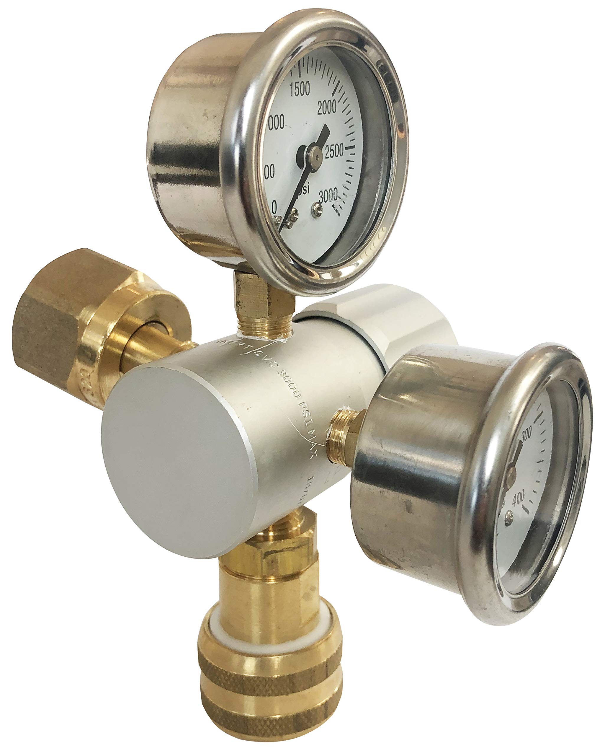 10 lb co2 Carbon Dioxide Aluminum Cylinder and 250 PSI Adjustable High Flow Regulator for Inflating Off Road Tires