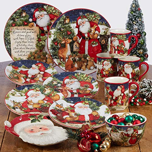 Certified International Magic of Christmas Santa Pass Along Serving Plate, Multicolored