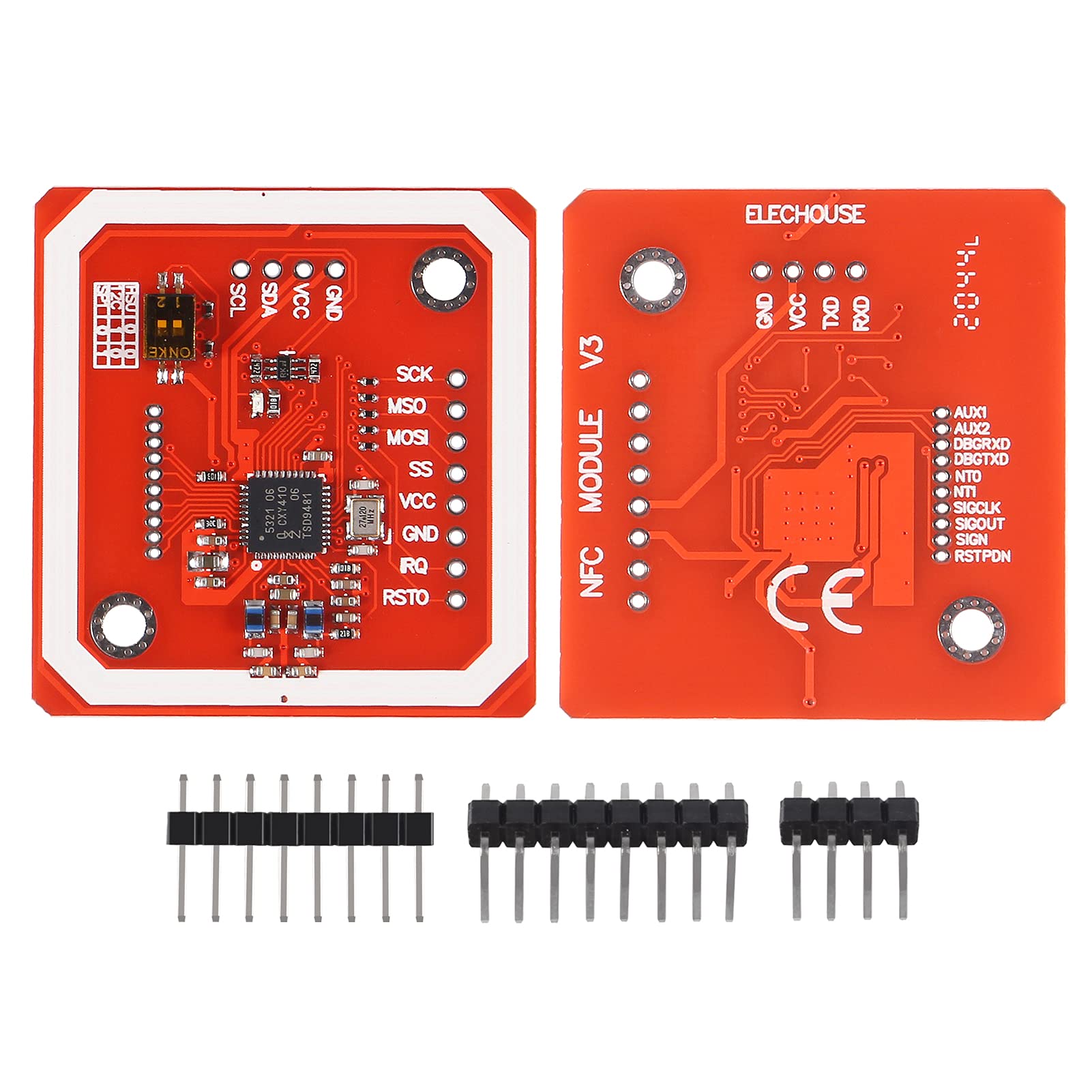 AITRIP 2 PCS PN532 NFC NXP RFID Module V3 Kit Near Field Communication Reader Module Kit I2C SPI HSU with S50 White Card Key Card Compatible with Arduino Raspberry Pi DIY Smart Phone Android Phone