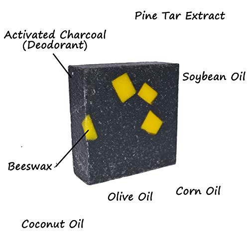 360Feel Old fashioned Pine Tar Soap exfoliant Handmade Man Soap - Made with real Tar and honey, Masculine fragrance