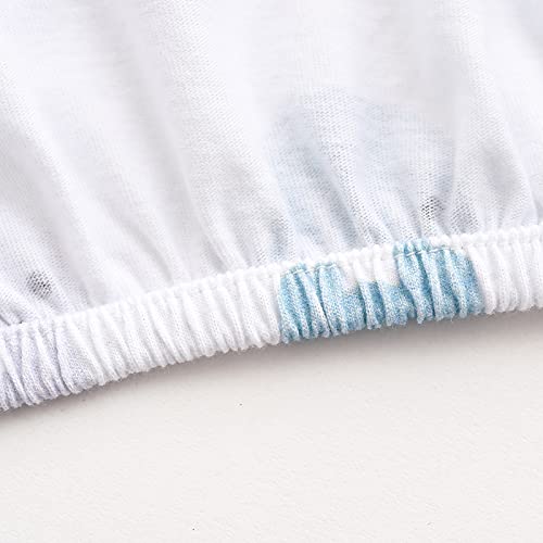 Gina Era Changing Pad Cover, 100% Jersey Knit Organic Cotton Changing Pad Covers, Super Soft and Comfortable, 2 Pack, Diaper Changing Pad Cover for Baby Girl and Boy (Blue)