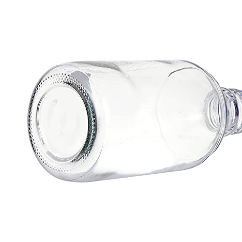 Pastein 4 Pieces 1000 mL Graduated Round Reagent Media/Storage Glass Bottle With GL45 Orange Polypropylene Screw Cap