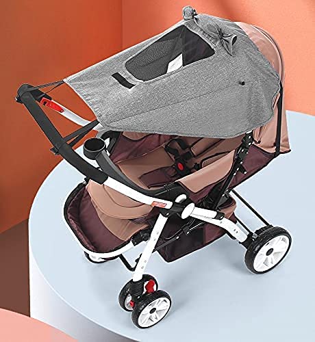 Baby Stroller Sun Protection Stroller Sun Shade Waterproof Sun Covers Universal Baby Pushchair Sunshade Pram Buggy Infant Stroller Sunshade Sun Sail UV 50+ Sun Rain Shade Canopy Cover Viewing Window