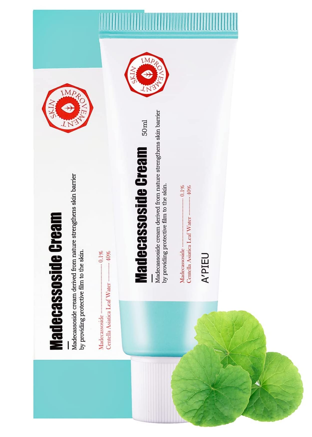 A'PIEU Madecassoside Tetrasome Cica Cream 1.69 fl oz with Centella Asiatica and Niacinamide | Natural Madeca Cream for Intense Hydration and Soothing