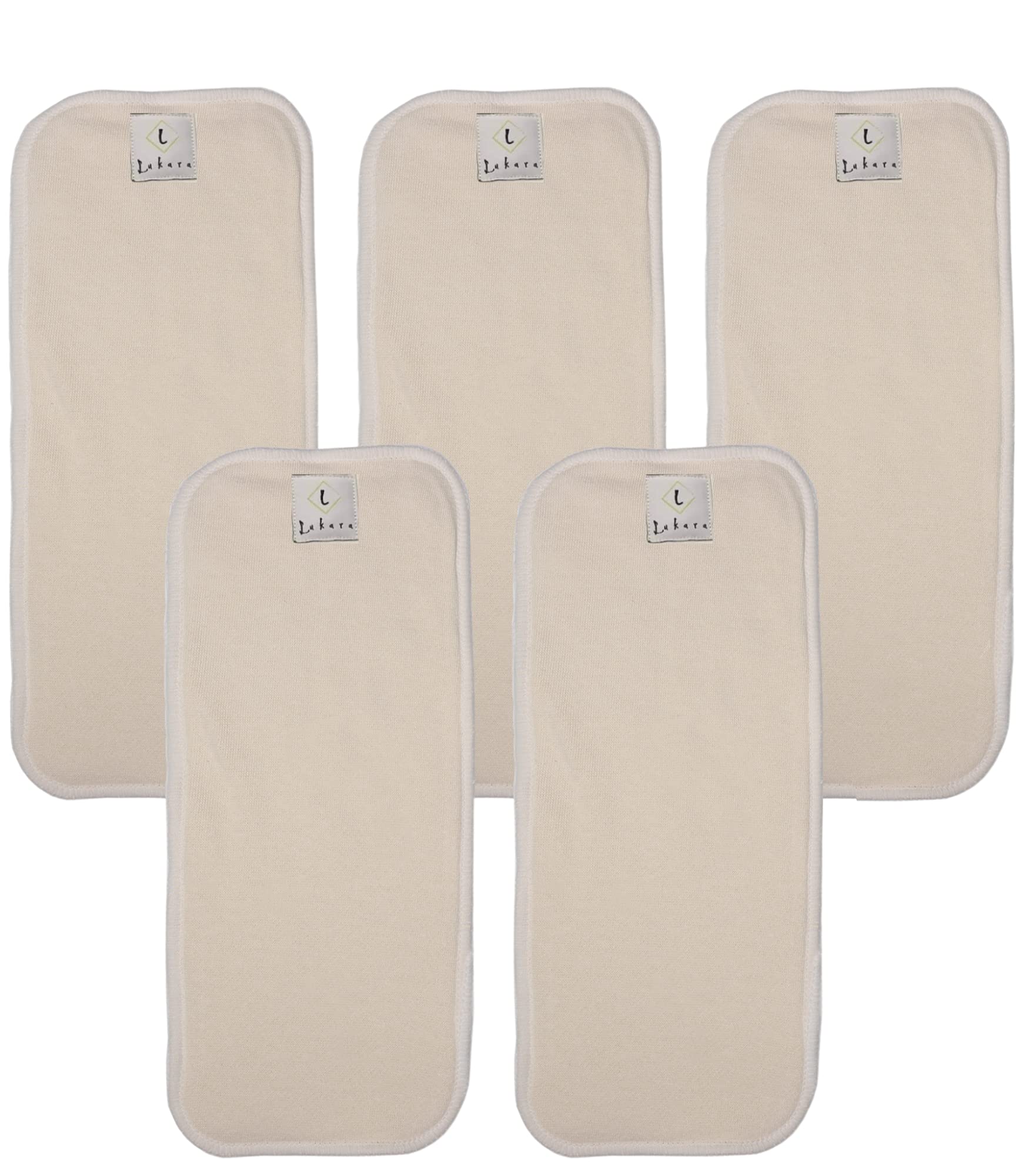 Lukara Hemp Cloth Diaper Inserts - Reusable Cloth Diaper Liners for Children, Hemp Diaper Inserts for All Needs, Fits All Diapers & Absorbent Hemp Inserts for Cloth Diapers, Reusable Diapers (5 Pack)