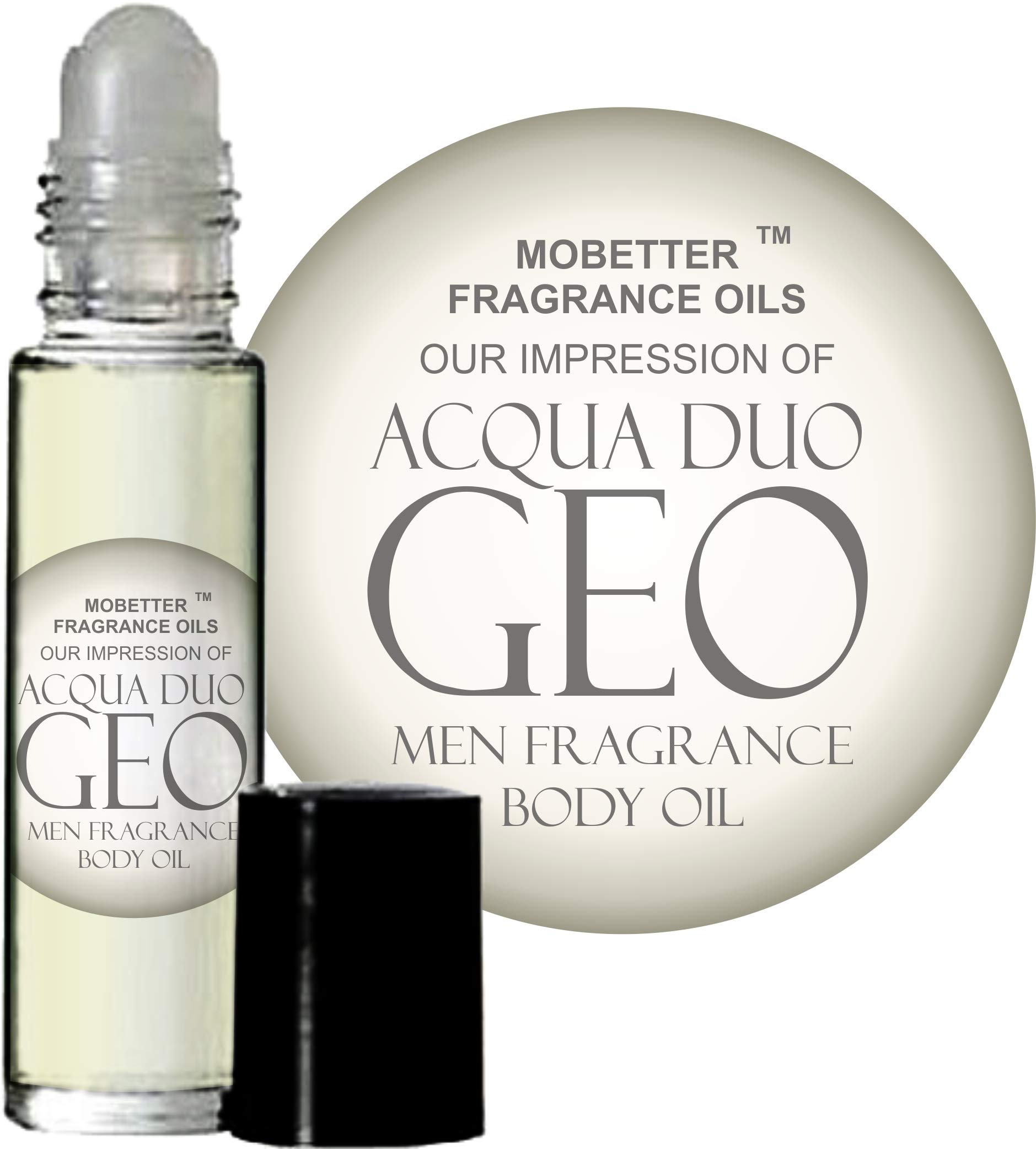 Aqua Duo Geo Cologne Body Oil for Men (10ml Roll On) by Mobetter Fragrance Oils