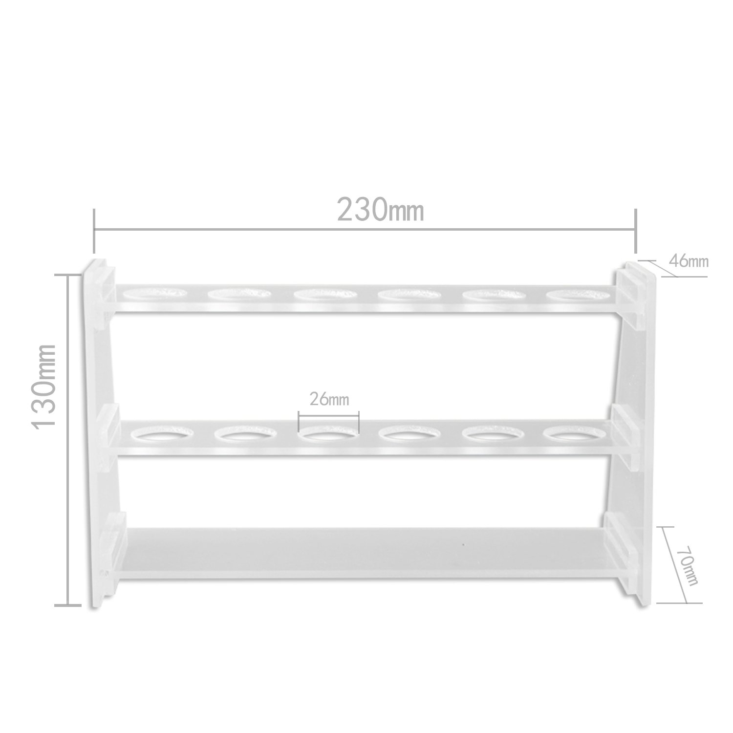 50ML Colorimeter Tube Rack Acrylic Strong Test Tube Holder 6 Slots Suit for Tubes Less Than 2.6cm/1.02inch in Diameter