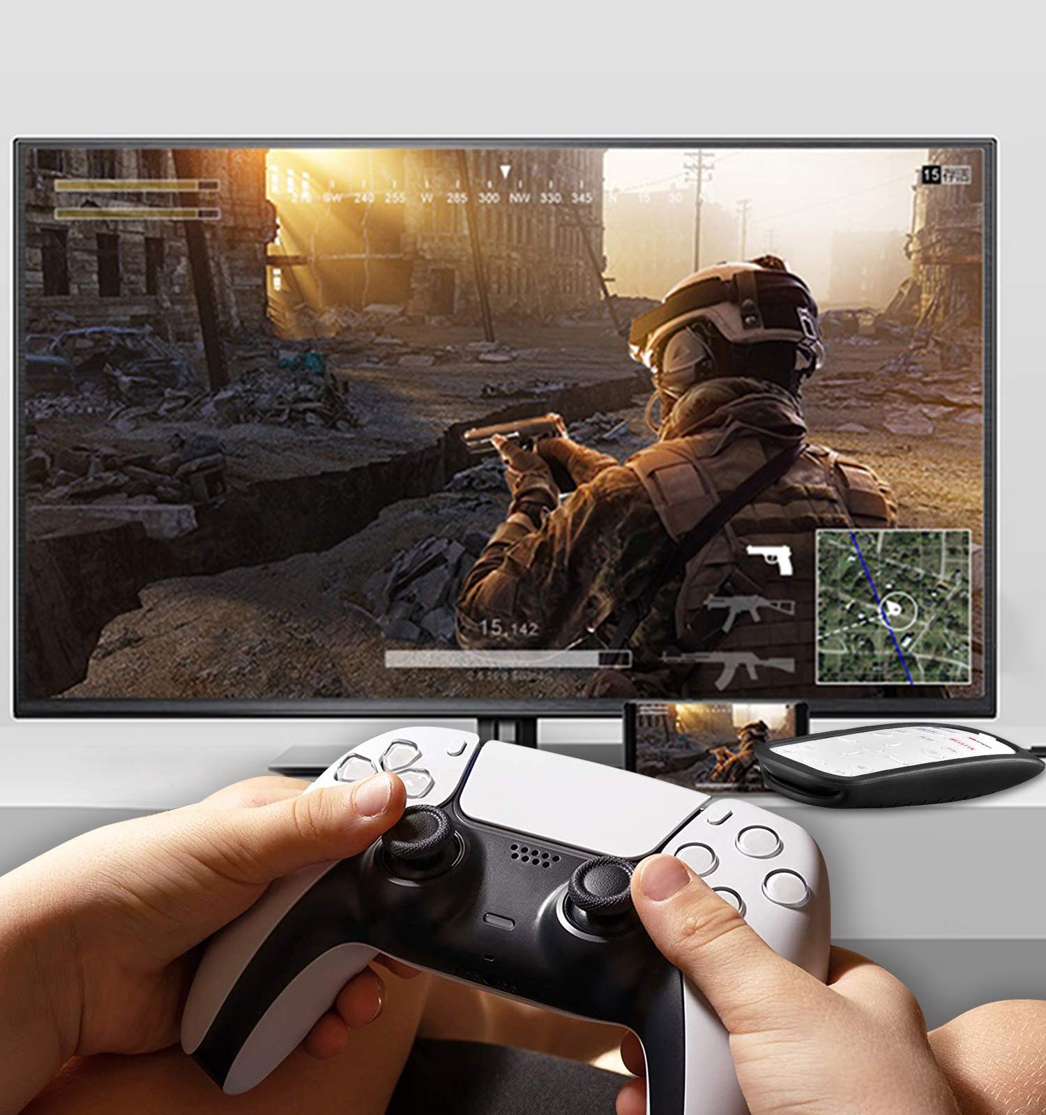2 Pack PS5 Media Remote Cover, Protective Skin for Sony PlayStation Media Remote with Hand Strap, Shockproof, Anti-Slip, Washable, Skin-Friendly - ZEYA (Black/White)