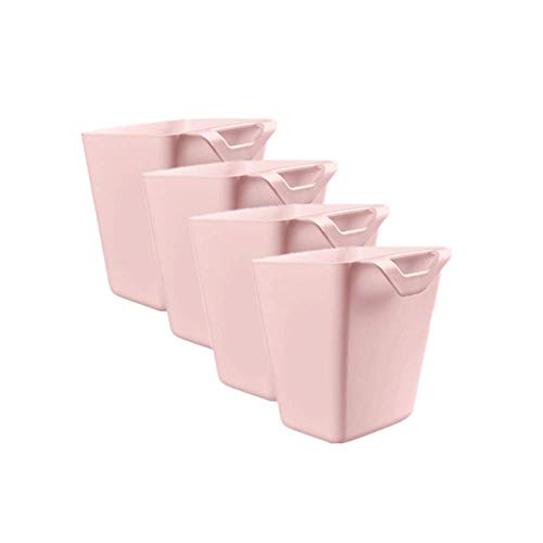 4Pcs Pink Hanging Cup Holder,Rolling Cart Accessories Utility Cart Accessories Hanging Bins,Hanging Flower Pots,Space Saver,Storage Bucket Desktop Container,Make Up Pencil Holder