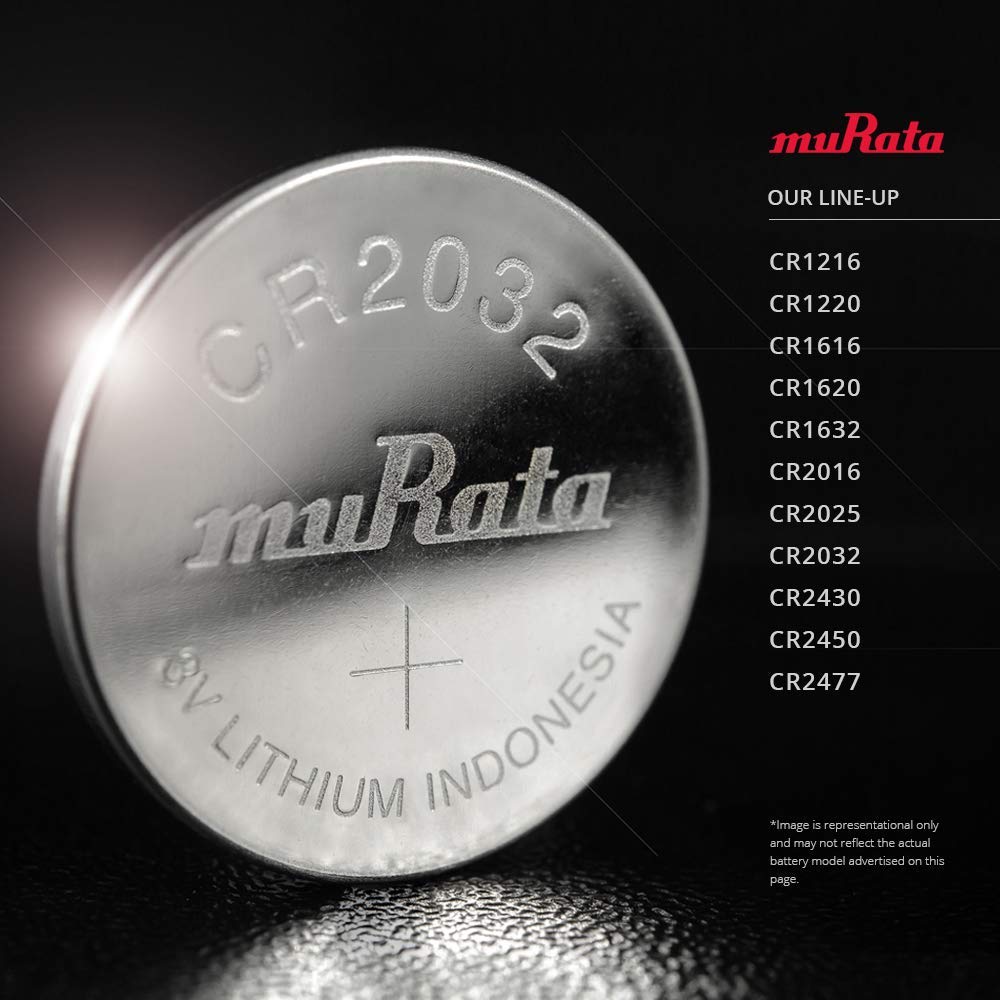 Murata CR2430 Battery DL2430 ECR2430 3V Lithium Coin Cell (5 Batteries)
