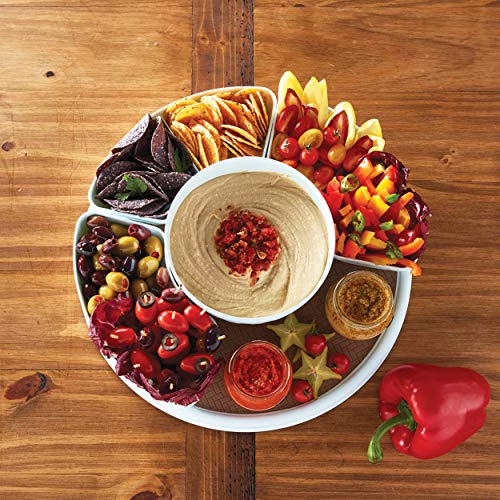 Chicago Metallic Taco Party Multi-Use Rotating Entertaining Set, 6-Piece, White