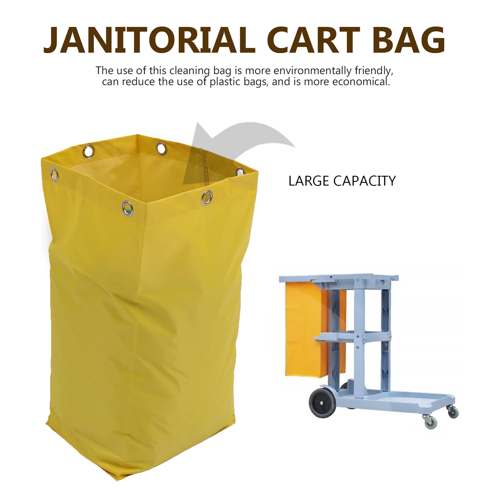 Scicalife Yellow Laundry Cart Bag, 9" x 7" x 0.98", Vinyl, Reusable, Stain and Water Resistant