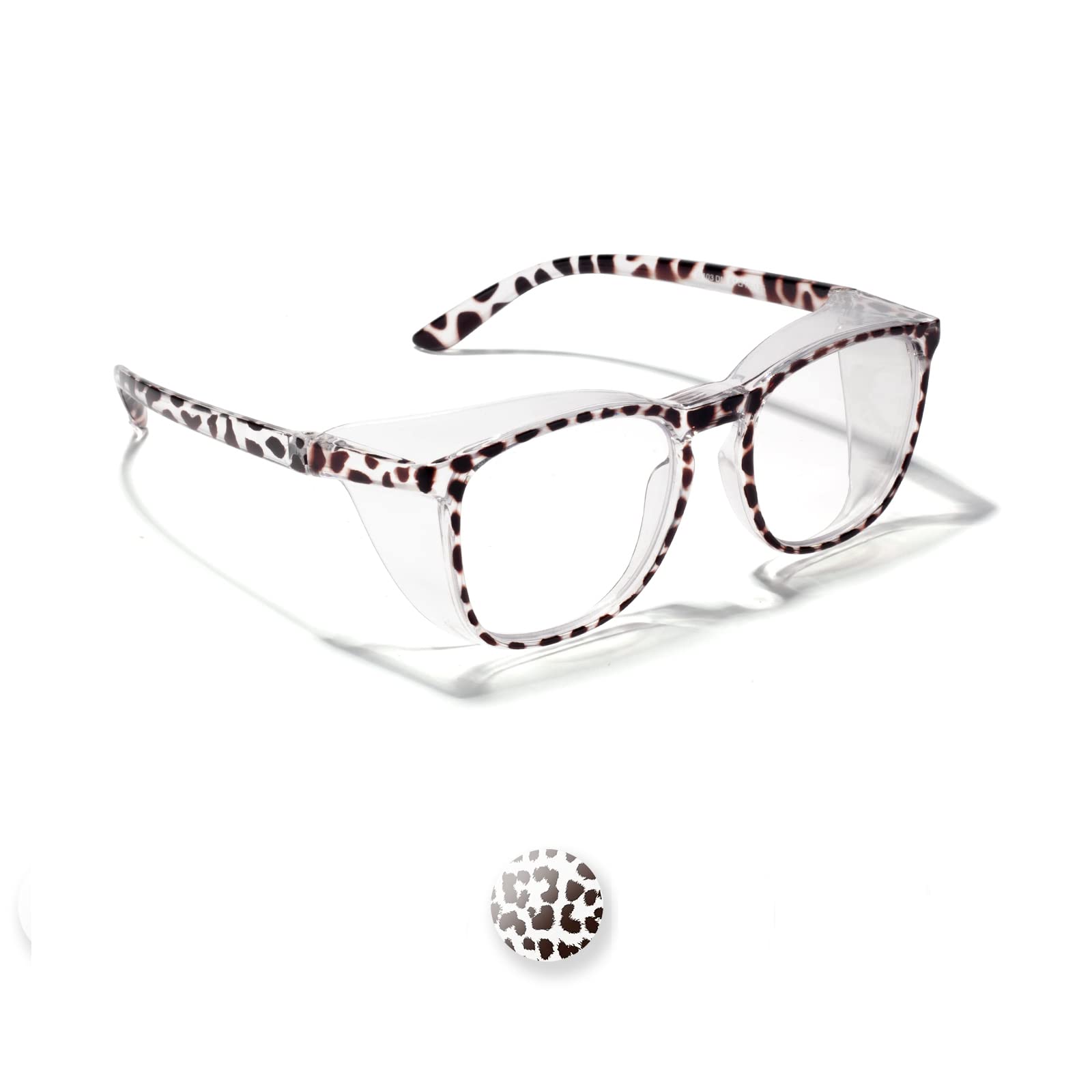 LianSan Oversize Anti-Fog Safety Glasses for Nurses, Z87.1 Certified Goggles for Women, Square UV Protection Tortoise