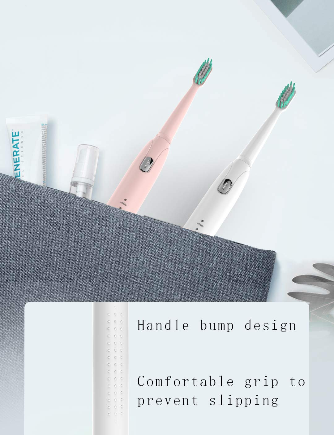 HKF HO KI HO Sonic Electric Toothbrush,USB Rechargeable Toothbrush with Minimum 40 Days Use,2 Mins Smart Timer and 5 Optional Modes,4 Brush Heads(White)