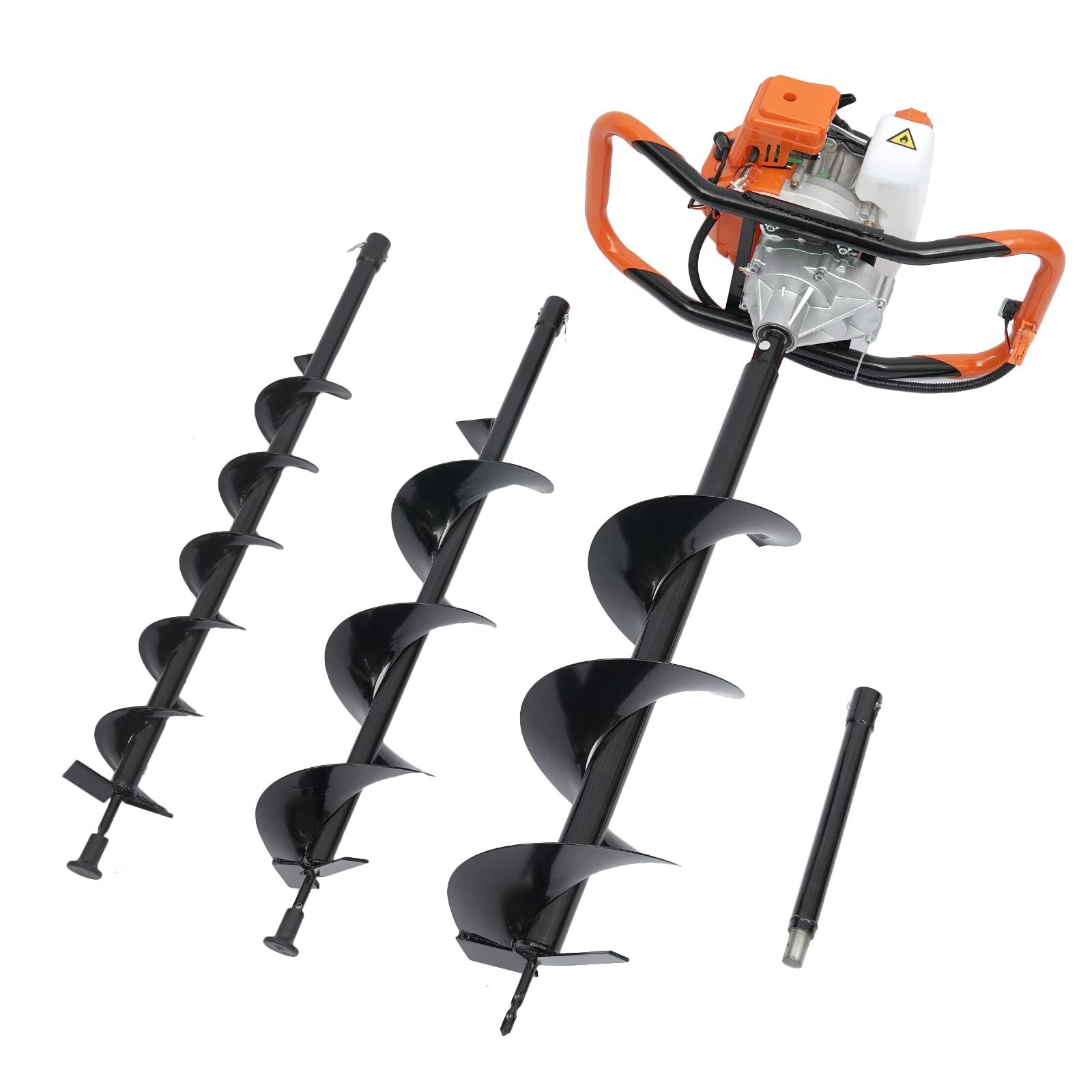 52cc Post Earth Auger Hole Digger Posthole Fence Borer Petrol Drill 8 Post Hole Digger Gas Powered Fence Ground Drill+4"/6"/8" Bit