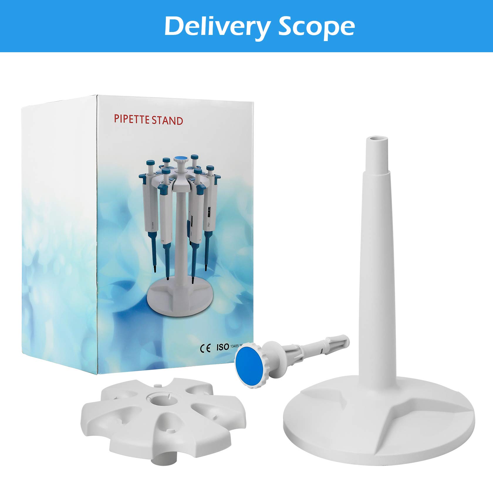 Pipette Holder Four E's Scientific Laboratory Pipette Stand, Four E's Pipette Stand Holds up to 6 Pipettors