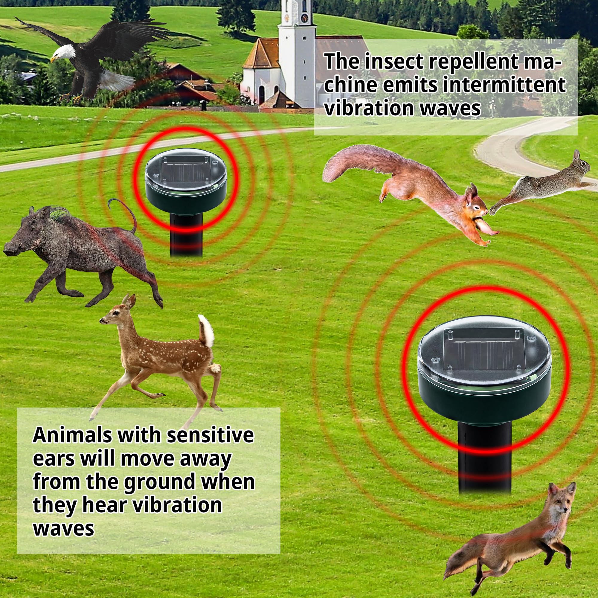 10 PK Mole Upgrade Solar Repellent for Lawns Gopher Repellent Ultrasonic Powered Mole Repellent Deterrent Snake Repeller Mole Repellent Outdoor Lawns Yard Garden