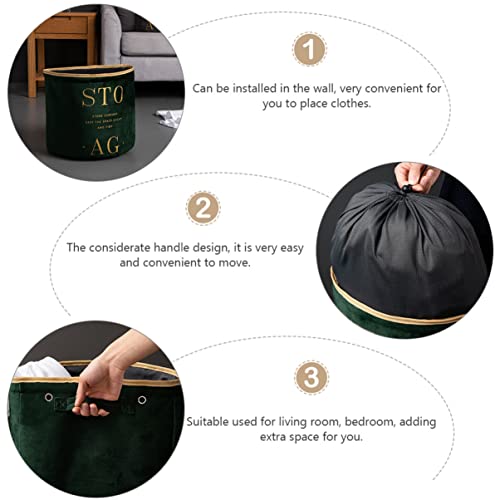 2pcs for Green Bucket Blankets Foldable Household Cloth Dirty Home Storage Bin Hamper Folding Clothes Multi- Clothing Bag Bins Art Nursery Fabric Organizer Kid