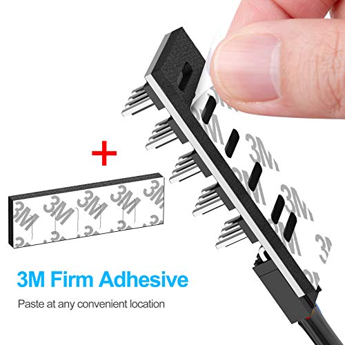 Motherboard PWM Fan Hub Splitter, 4 Pin Sleeved 1 to 5 Splitter 5 Way PC CPU Case Internal Cooling Case Fan Power Extension Splitter Adapter Cable for ATX Computer Case & Cooler Case Fans(15.7In)