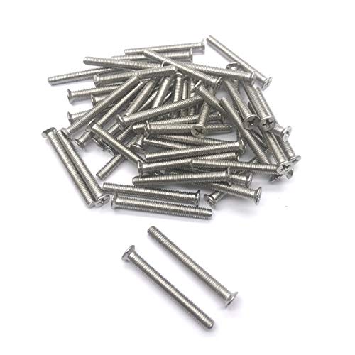 50 Pcs Stainless Steel Flat Head Phillips Machine Screws Fasteners Cross Countersunk Head Screw Machine Screws(M5x45mm)