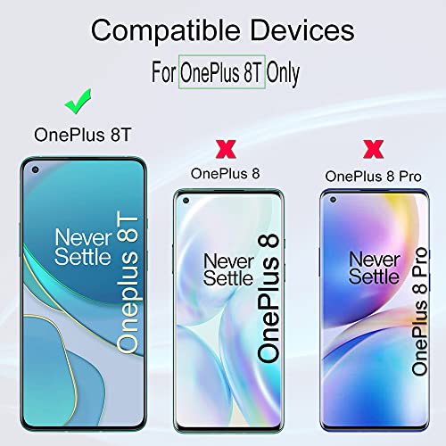 Ibywind Screen Protector For OnePlus 8T,with 2Pcs Tempered Glass,1Pc Camera Lens Protector,1Pc Backing Carbon Fiber Film [Fingerprint Reader,Easy to install]