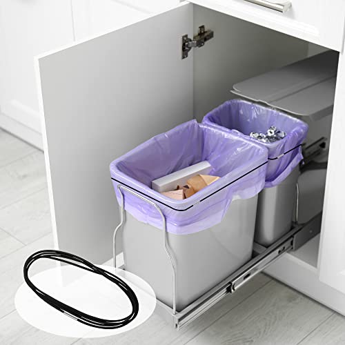 12Pcs Trash Can Bands for 13-30 Gallon Garbage Can 4.7Ft Rubber Trash Bag Holder Durable Elastic Trash Can Bungee for Home Kitchen School Office Indoor Outdoor