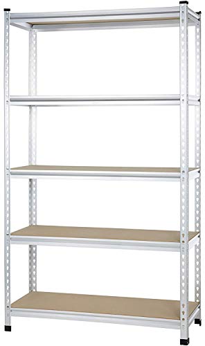 Amazon Basics Heavy Duty Storage Shelving Unit - Double Post, 60 x 24 x 78 Inch, High-Grade Aluminum & Medium Duty Storage Shelving Double Post Press Board Shelf, 48 x 18 x 72 Inch, Aluminum