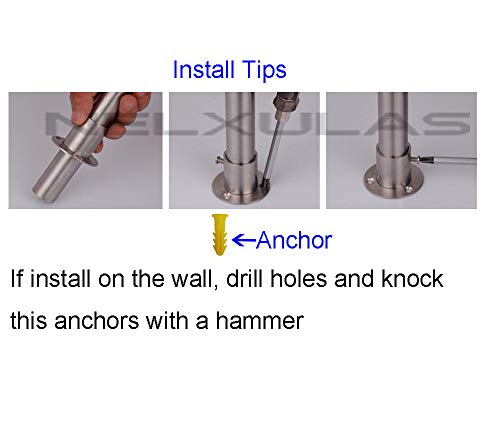 NELXULAS Stainless Steel Heavy Duty Closet Rod Holder,Shower Curtain Rod End Supports Socket,Flange Rod Holder Closet Pole,Adjustable Tightness easy installation (2 INCH, Silver)