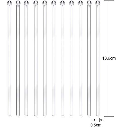 Ball Head Stirrer Disposible Plastic Round Top Crystal Swizzle Sticks ,Crystal Cake Pops, Cocktail Coffee Drink Stirrers 100 Pieces (Clear)