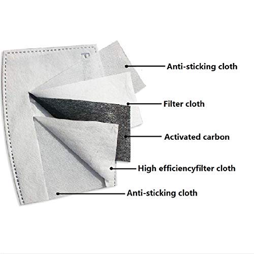 100 PCS Filters for Face Mask Activated Carbon PM2.5 Masks Filter Replacement for Men and Women