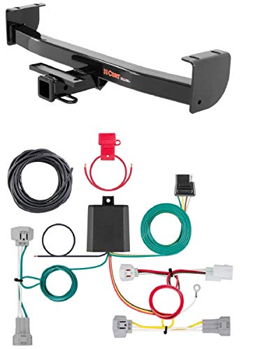 Curt 13264 56349 Class 3 Trailer Hitch 2-Inch Receiver with 4-Way Flat Custom Wiring Harness Bundle