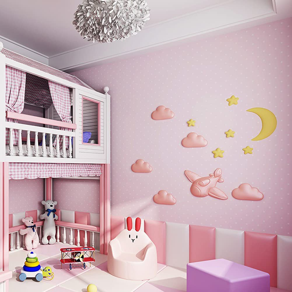 3D Anti-Collision Wall Padding for Kids, Removable Leather Cladded Décor Wall Bed Headboard for ​Tatami, Living Room, Bedroom, ​playroom, Baby Protector Wall Panels (White), 23.6 in x 11.8 in