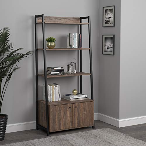 Coaster Furniture Jacksonville Bookcase with 2-Door Cabinet Aged Walnut Standard Brown 805496