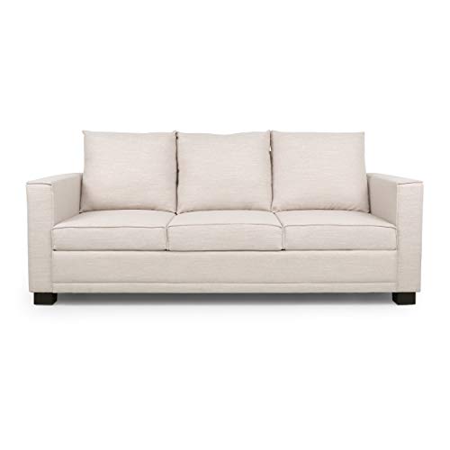 Christopher Knight Home Clarkdale 3 Seater Sofa, Beige + Dark Brown
