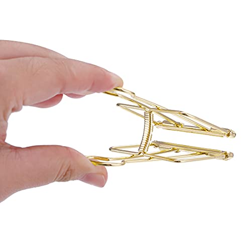 20 Pieces Gold Wire Binder Clips Assorted Sizes Stainless Steel Hollow Binder Clips Clamps for Paperwork, Sewing, Crafts, Kids, Teacher, Office School Supplies, Food Packages (10 Medium & 10 Small)
