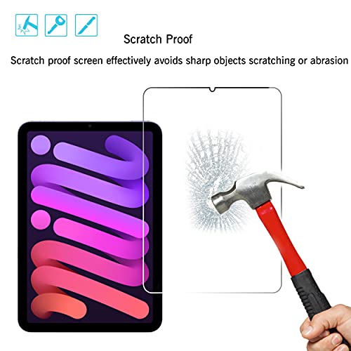 Ailun Screen Protector for iPad Mini 6[8.3 Inch] [2021 Release] 2Pack Tempered Glass 2.5D Edge Ultra Clear Transparency, Anti-Scratches Case Friendly