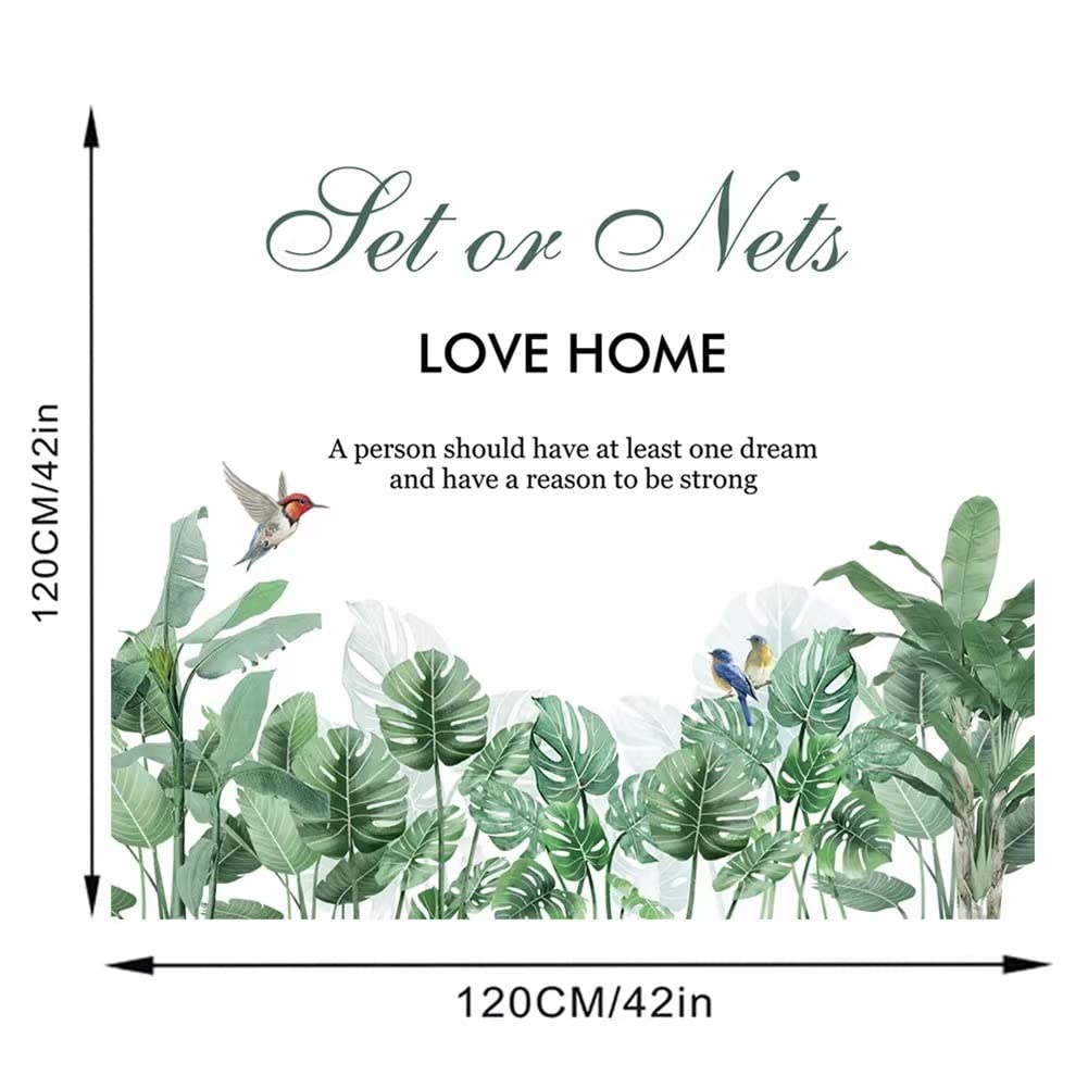 Generic Tropical Leaves Wall Decals Removable Toucan Wall Stickers for Living Room Kids Room Bedroom Playroom TV Wall Decor