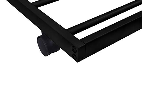 Daybed with Trundle Bed for Kids Teens Adults,Metal Twin Size Daybed with Pullout Trundle for Window Living Room, No Box Spring Needed (Black)