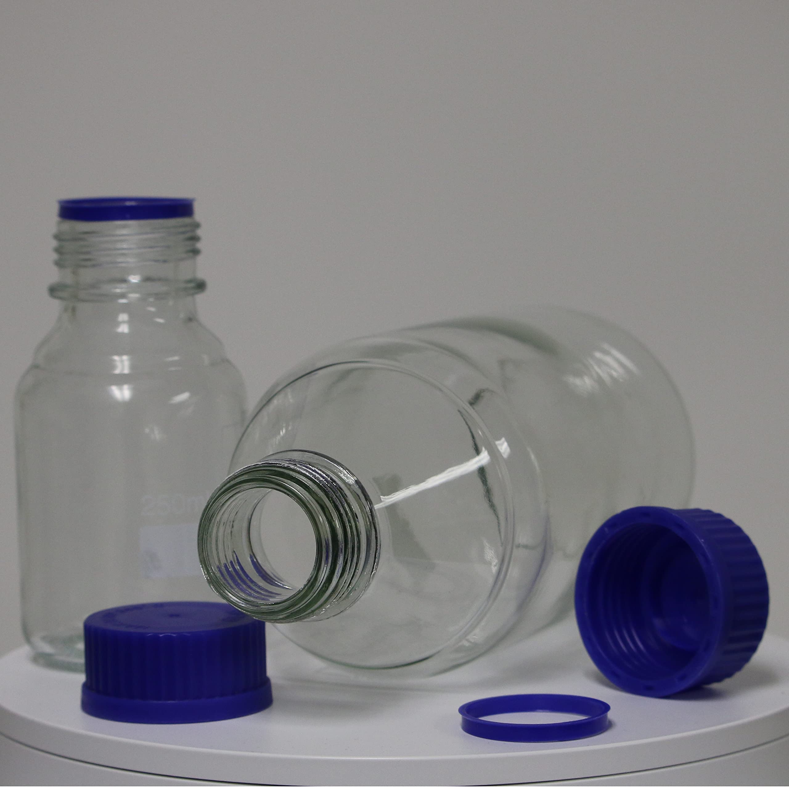500ml Glass Round Media Storage Bottles with GL45 Screw Cap, Borosilicate Glass, Heavy Duty, Karter Scirentific (Pack of 2)