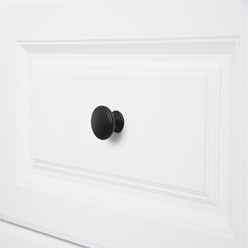 Amazon Basics Modern Wide Top Ring Cabinet Knob, 1.52-inch Diameter, Flat Black, 10-Pack