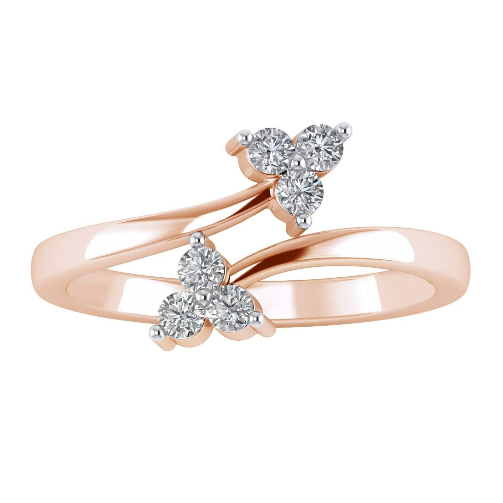 1.5ct Round Cut Cubic Zirconia Womens Toe Ring 14k Rose Gold Plated