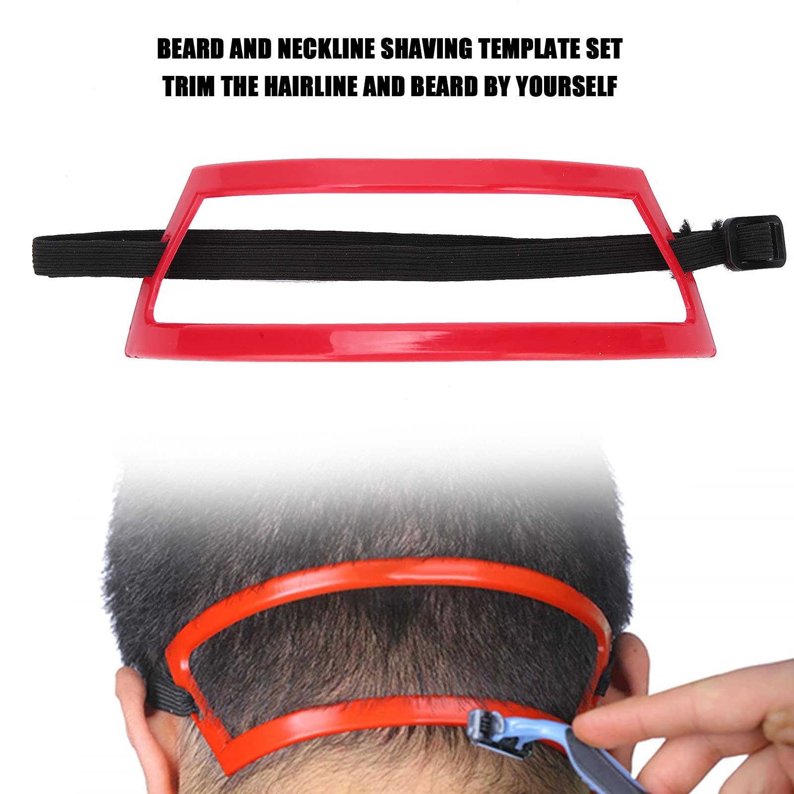 Men Neckline Shaving Template Neck Hair Trimming Styling Red Hairline Shaping Tools for Trimming, Mustache, Neckline and Hairline Line-up