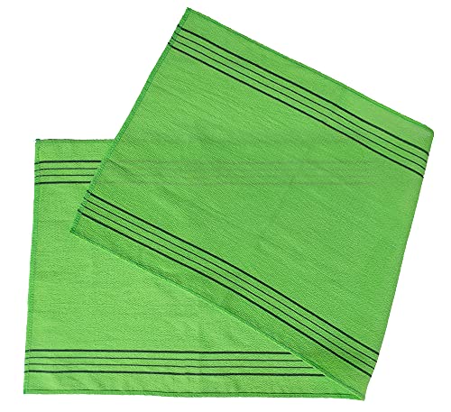 UNIONE Long Exfoliating Back Washcloth Bath Towel Green Dead Skin Remover 12×34