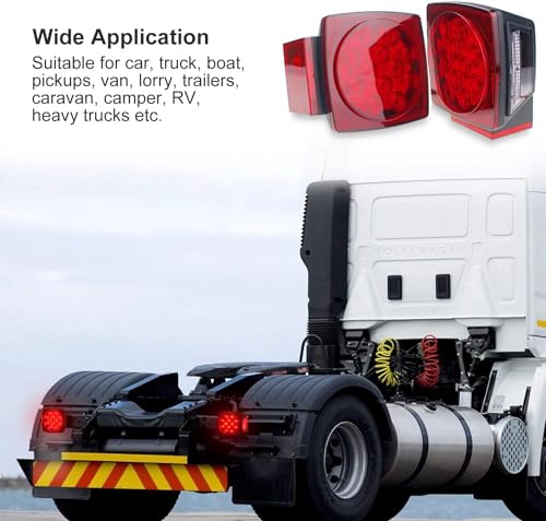 12V LED Trailer Light Kit DOT Certified, Utility Trailer Lights for Boat Submersible RV Car with Wire Harness Wafer LED Waterproof 80 Inch